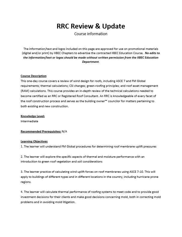 RRC Review Desc | IIBEC