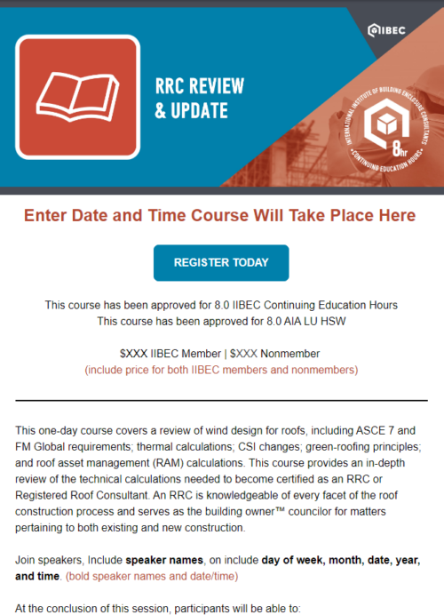 RRC Review and Update – Chapter Resources | IIBEC