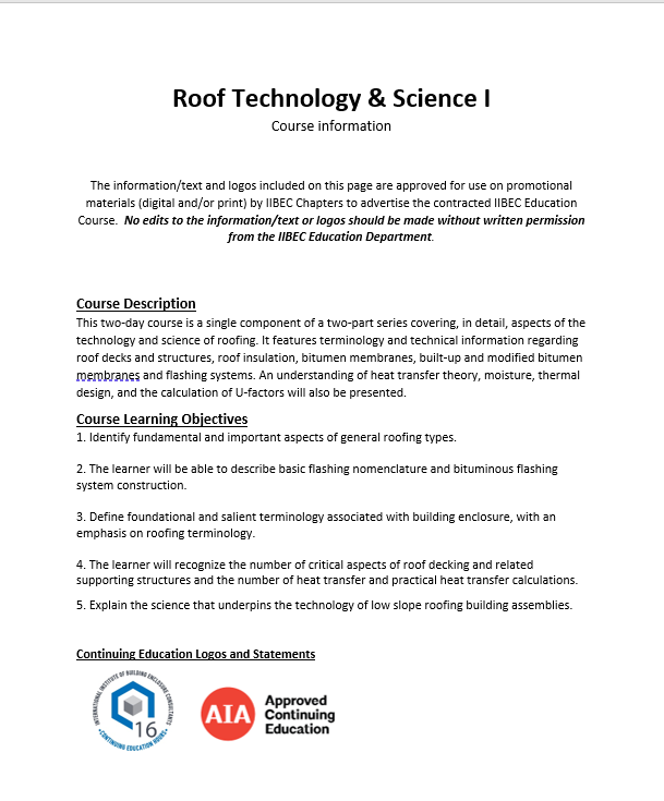 Roof Tech Desc | IIBEC