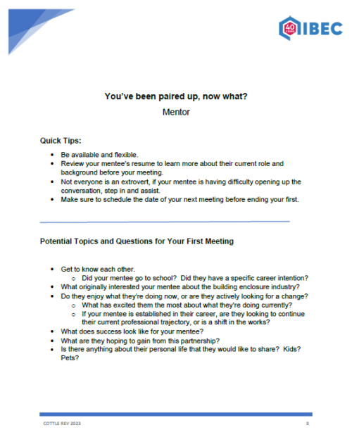 Steps For Success Mentor | IIBEC