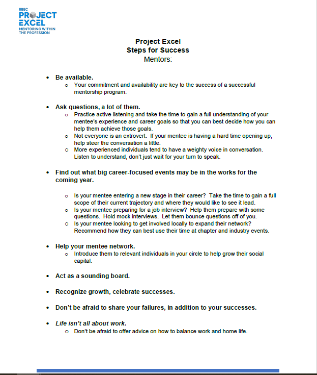 Steps Mentor | IIBEC