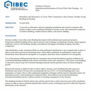 Technical Advisory No. 24, 2024: Demolition and Restoration of Cavity Wall Constructions After ...