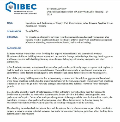 Technical Advisory No. 24, 2024: Demolition and Restoration of Cavity Wall Constructions After ...