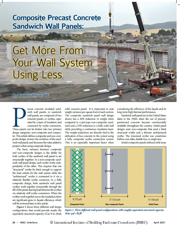 Precast Sandwich Panel Section Thermal Resistance Of Insulated Precast