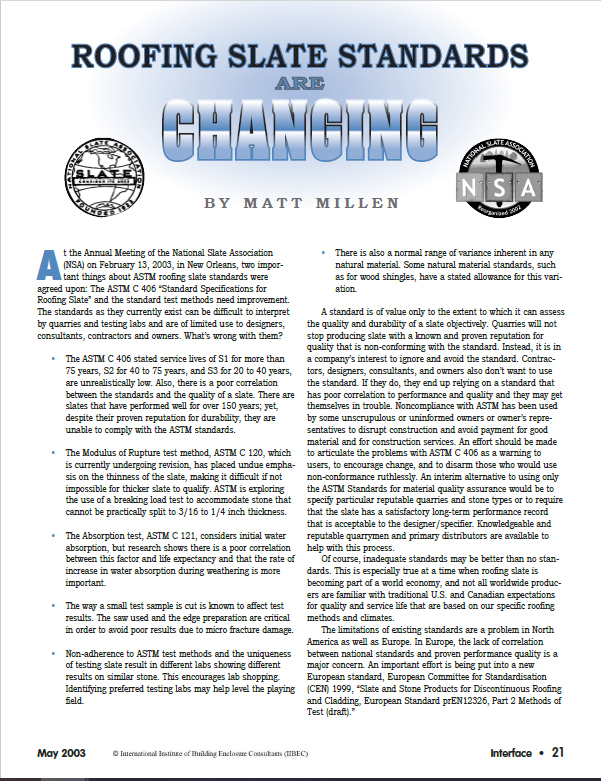 Roofing Slate | IIBEC